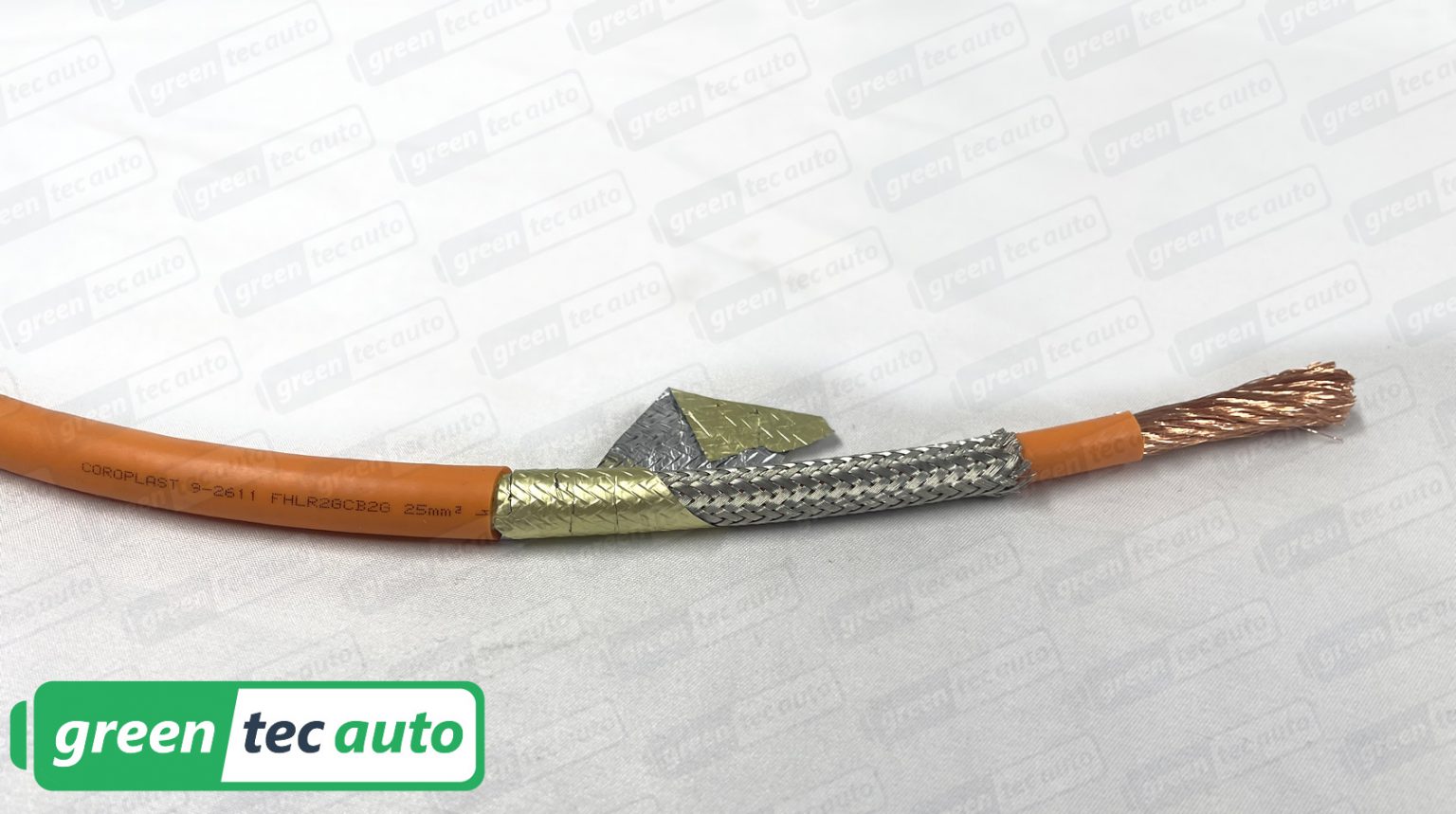 4 AWG Orange Shielded Copper Wire | Greentec Auto